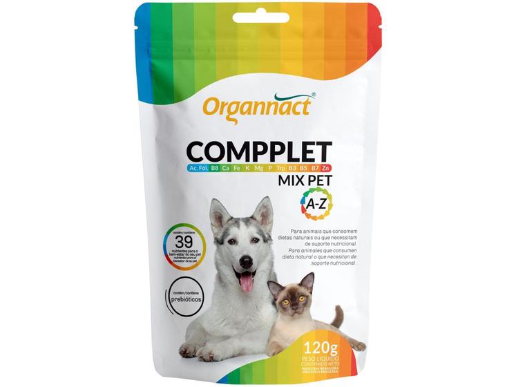 Suplemento Organnact Compplet Mix Pet A-Z - Em Pó para Cachorro e Gato ...