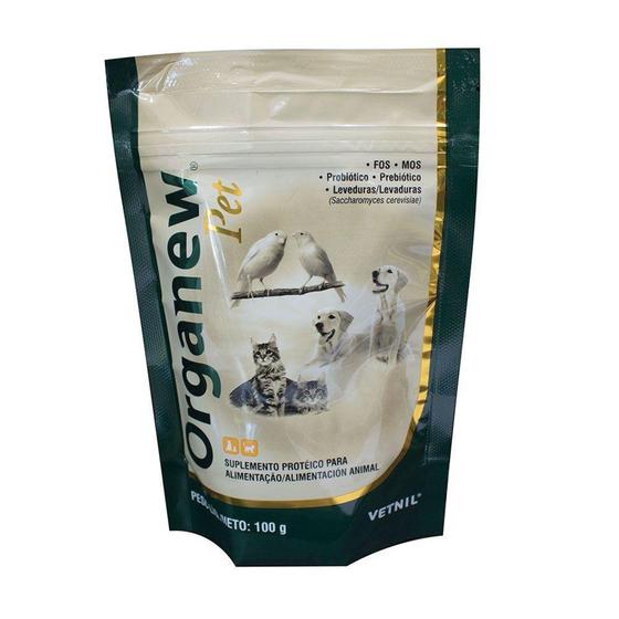 Suplemento Proteico Probiótico Organew Pet Vetnil - 100g - Prebióticos e Probióticos para Pet ...