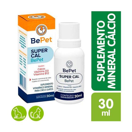 Suplemento Vitamínico Bepet Super Cal Cálcio Cães e Gatos - Vitaminas e ...