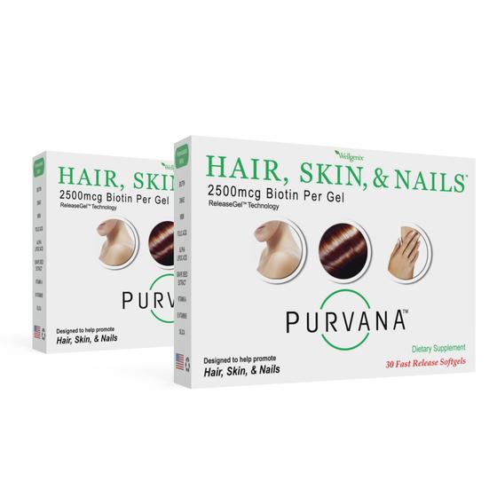Suplemento Wellgenix Purvana para cabelo, pele e unhas, vitamina 30 ...