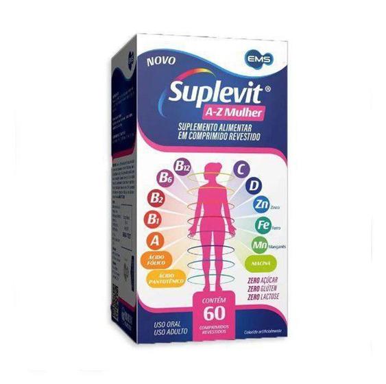 Suplevit A-z Mulher 60 Comprimidos Zero Açúcar Ems - Multivitamínico ...