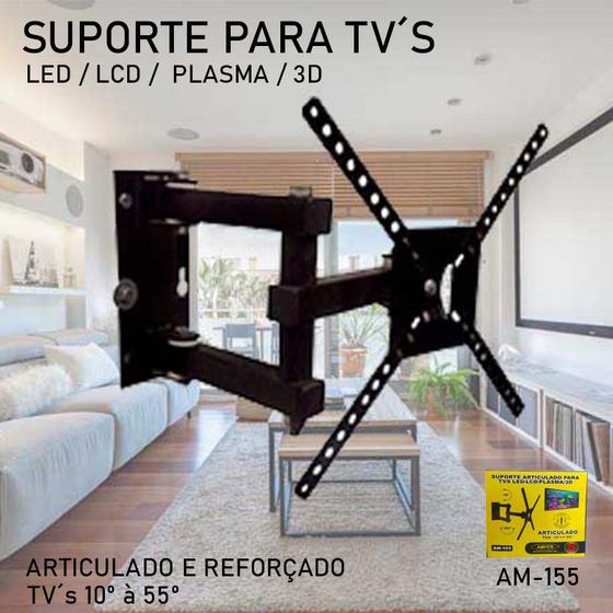 Suporte Articulado para TV LED/LCD/PLASMA 10 a 55 - Reforçado - AM155 ...