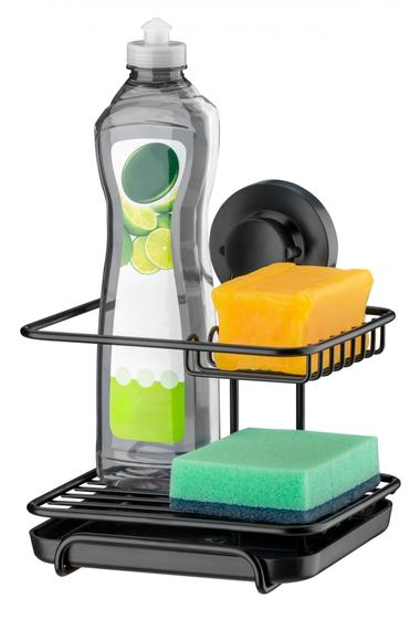 Suporte cozinha preto fosco Sabão Detergente Esponja com Ventosa Future ...