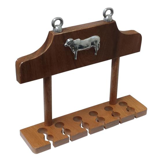 Suporte para Espeto Parede Porta Espeto Madeira 12 Espetos - Artesanal ...