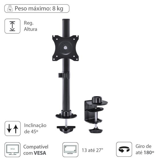 Suporte Para Monitor De Mesa 13""-27"" Vesa 100x100 Sm-340a - VINIK ...