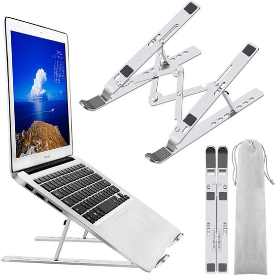 Suporte Para Notebook Altura Ajustável Aluminio Dobrável - LAPTOP STAND ...