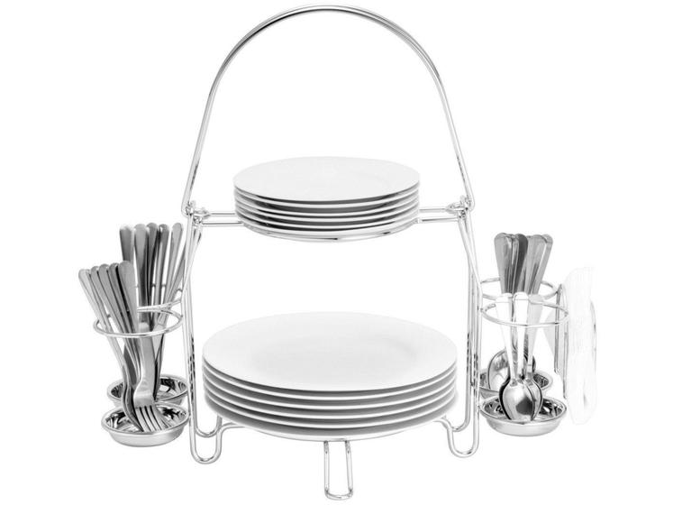 Suporte para Pratos e Talheres Inox Wolff - Aramado - Porta Talheres ...