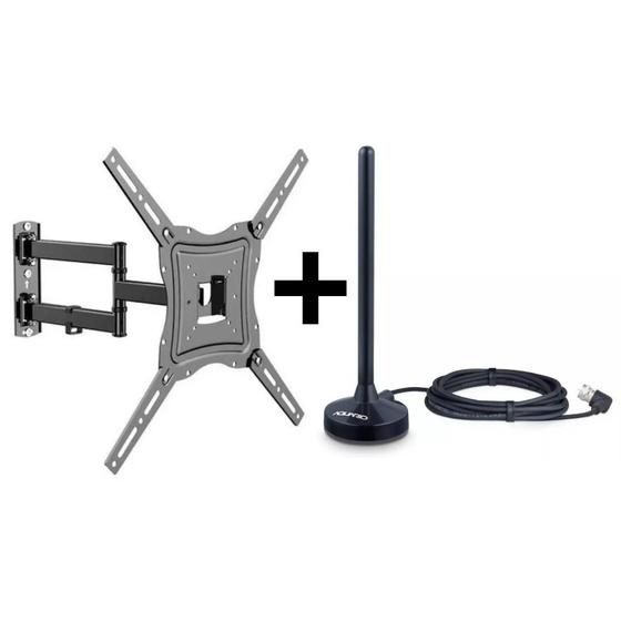 Suporte Para Tv Led Braço Triarticulado De 26 a 60 Polegadas + Antena ...