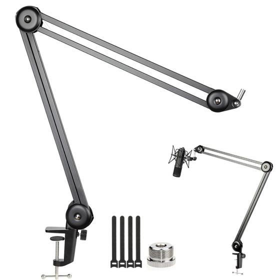 Suporte Pedestal Braço Profissional de Mesa Articulado Para Microfone ...