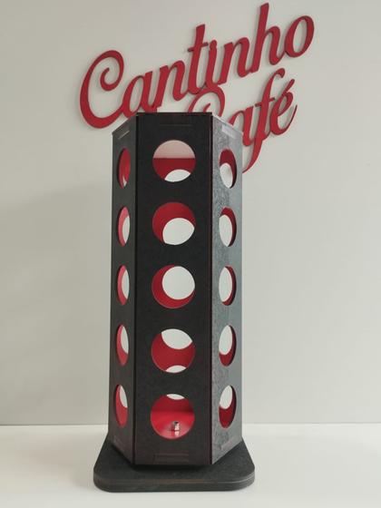 Suporte Porta Cápsulas de Café 3 Corações Torre Giratória Acompanha ...