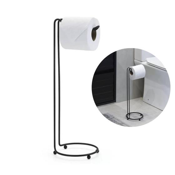 Suporte Porta Papel Higiênico de Chão Móvel Unitário Black Arthi ...