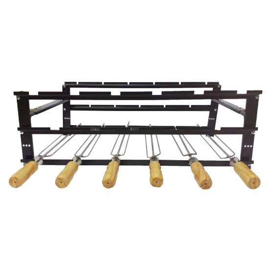 Suporte Preto Kit 6 Espetos - Super Metal Rio - Espeto - Magazine Luiza