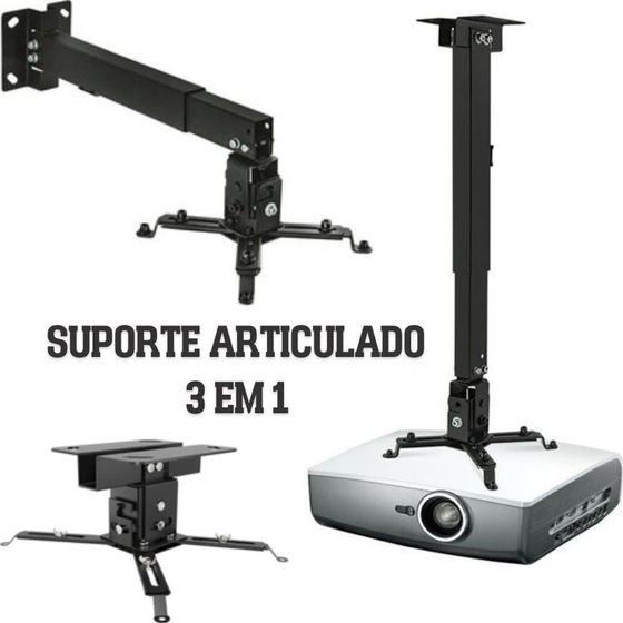 Suporte Teto Parede Para Projetor Data Show Braço Articulado de 60cm ...