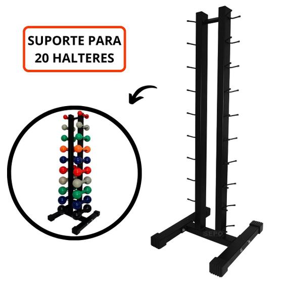 Suporte Torre Para 20 Halteres Expositor De Chão Preto - SEPO - Suporte para Halter - Magazine Luiza