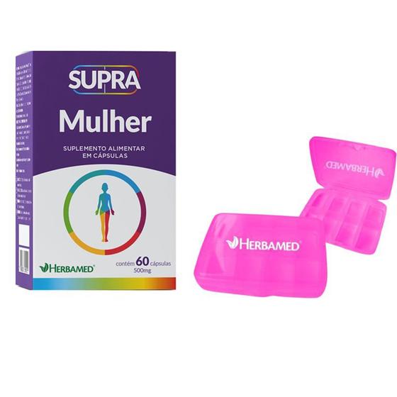 Supra Mulher Polivitaminico 60 caps + GANHE PORTA CAPSULAS - HERBAMED ...