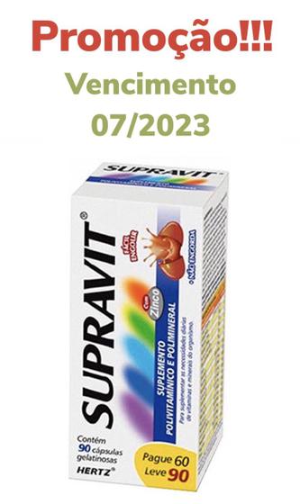 Supravit Vitamina Com Zinco 90 Capsulas - Kley Hertz - Multivitamínico ...