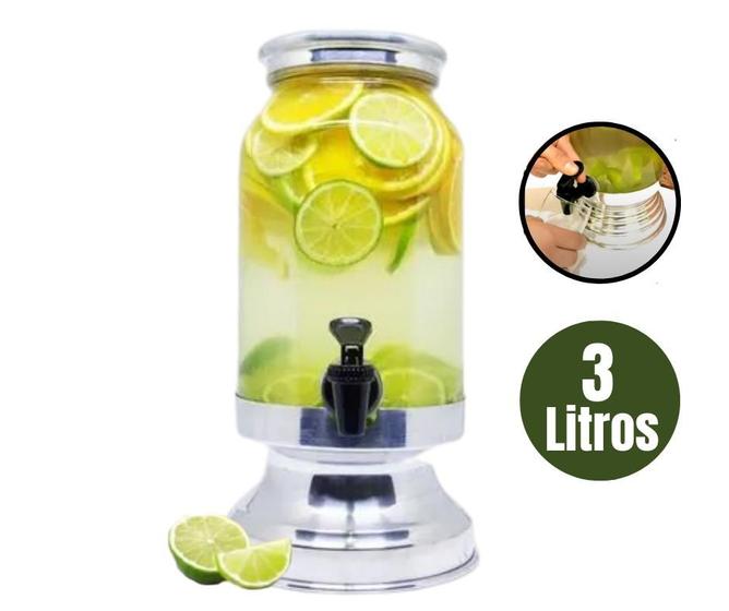 Suqueira De Vidro Dispenser Com Torneira Suporte Para Bebidas Suco ...