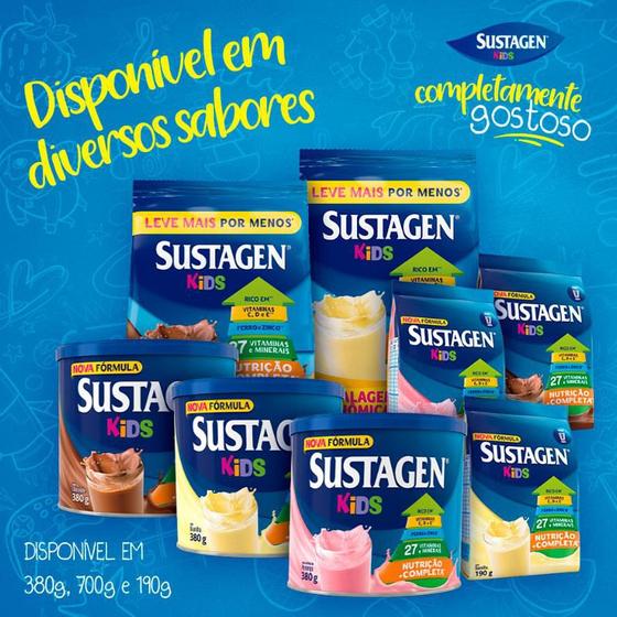 Sustagen Kids Sabor Chocolate com 380g - Complemento Alimentar Infantil ...