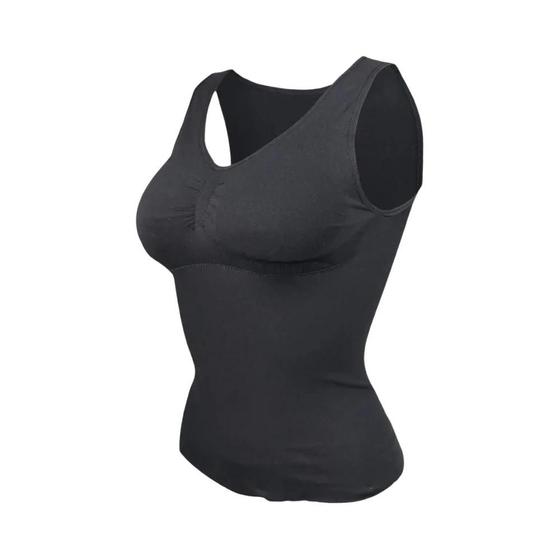 Sutiã Acolchoado Modelador De Barriga Feminino Colete Elástico Alto ...