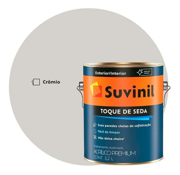Suvinil Tinta Acrílico Toque De Seda Cor Cromio 3,2/3,6l - Tinta para ...
