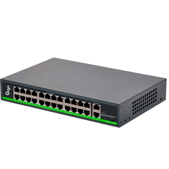 Switch 24p cftv ativo poe uplink giga gs0248 - Giga Security - Switch ...