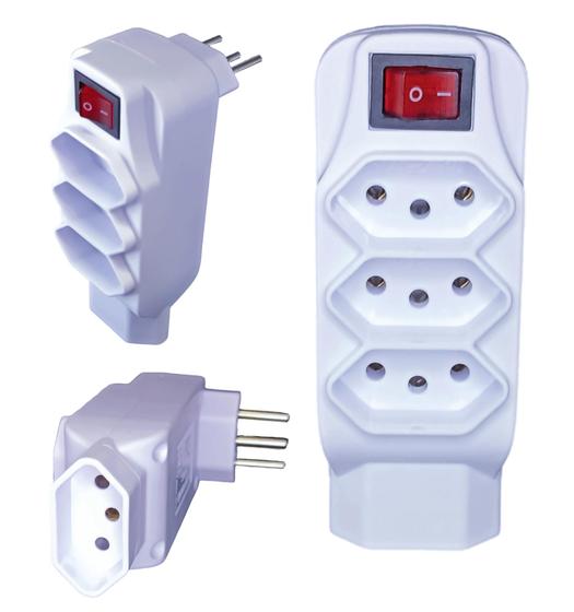 T De Tomada Benjamin Elétrico Proteção Contra Raios Surtos De Energia ...