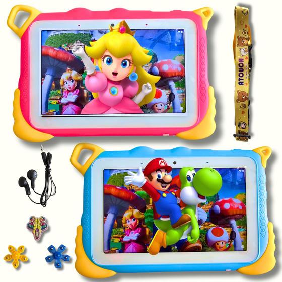 Tablet Infantil Criança Educativo Mário Android Playstore Youtube 64Gb ...