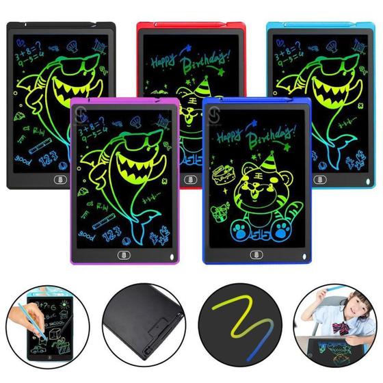 Tablet Infantil LCD 10,5' Lousa Magica Escrita Colorida Desenho Estudo ...