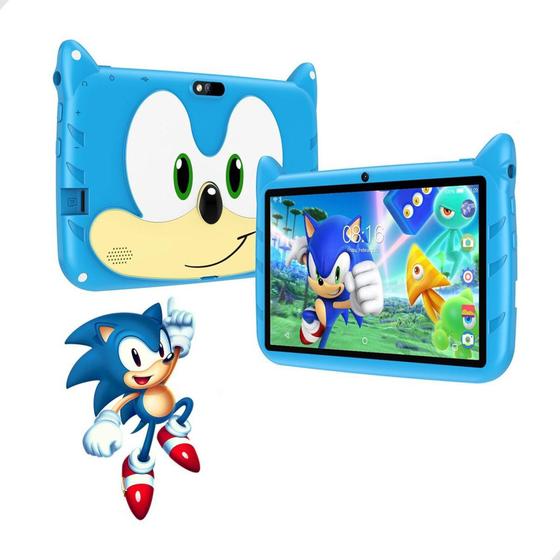 Tablet Infantil Sonic Para Crianças Rosa Azul 4gb Ram 64gb - Tablet ...