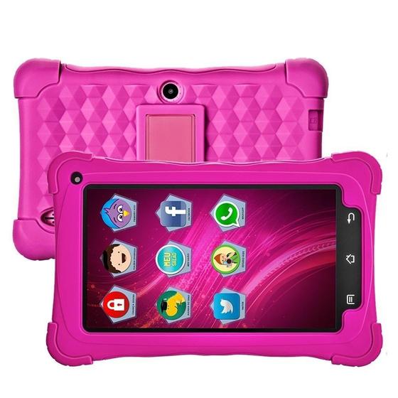 Tablet Mondial TB-19 Kids Rosa, Tela 7", WiFi, Android 7.1, 2MP, 8GB ...