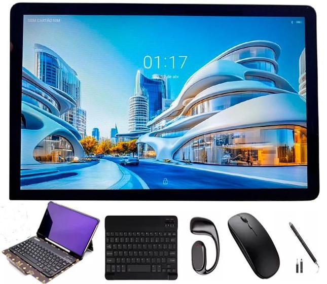 Tablet PC 10.95 Polegadas 4GB/128GB+Teclado+Mouse+Capa+Fone de Ouvido ...