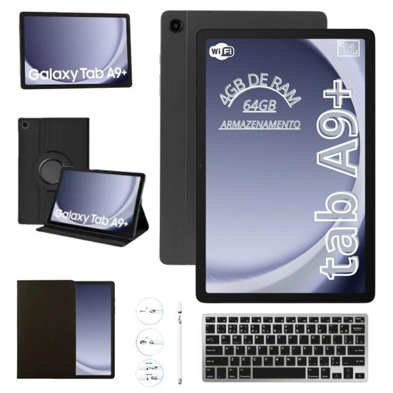Tablet Samsung A9 Plus WiFi 64GB 4GB 11 Com Teclado Preto Bluetooth ...