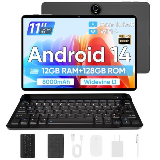 Tablet TUOHAITIME 2025 Android 14 atualizado de 11 polegadas 12 GB+128 ...
