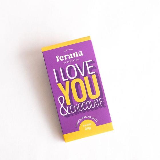 Tablete Ao Leite I Love You 50G - Ferana Chocolates - Chocolate / Barra ...