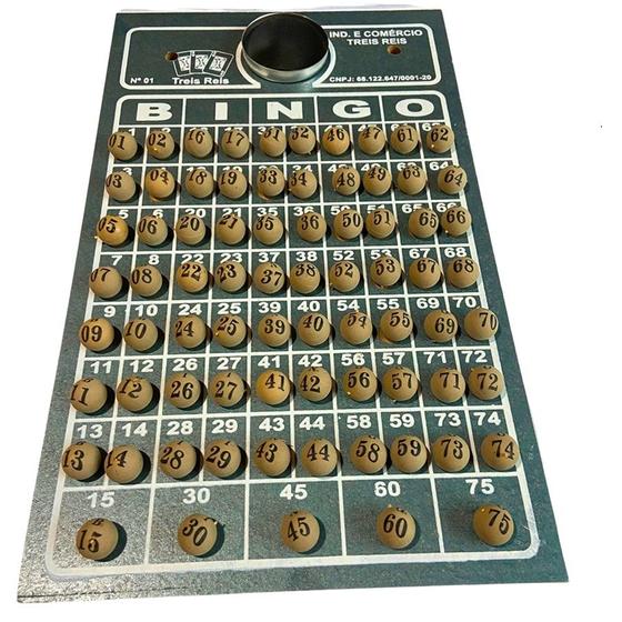 Tabuleiro E Bolinhas Numeradas 1 A 75 Plásticas 16 MM Para Jogo De ...