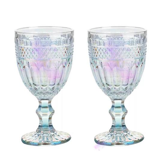 Taça De Vidro Barroco Furta Cor Âmbar Fume Diamond 360ml Agua Suco ...