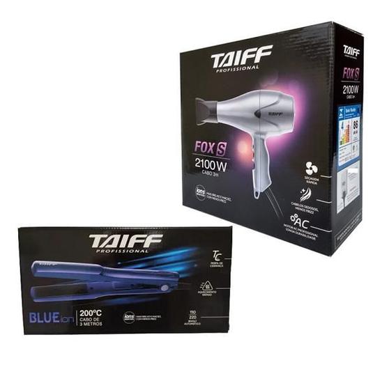 Taiff Secador Fox Ion S 2100w 110V+Chapinha Blue Ion 200º Bivolt - Kit ...