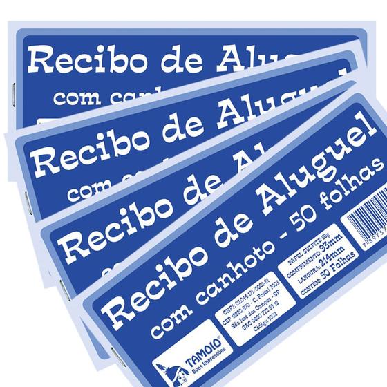 Talão de Recibo de Aluguel com Canhoto com 50 Folhas PT 20 - Tamoio ...