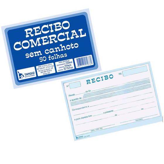 Talão Recibo Comercial Sem Canhoto 10x15cm 50 folhas - Tamoio - Recibo - Magazine Luiza