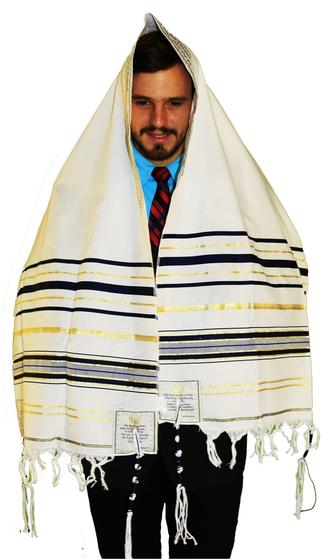 Talit Messiânico Preto 55 X 180 Cm - Original - De Israel - JERUSALÉM ...