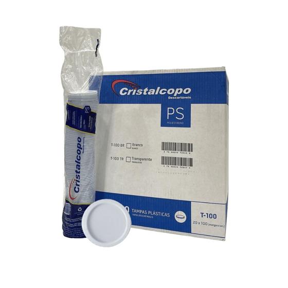 Tampa Branca para Pote 100ml e copos 150/180/200ml Cristalcopo com 2.000 unidades - Embalagens ...