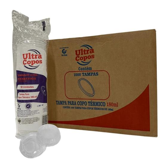 Tampa Para Copo De Isopor 180Ml Ultra Pp Com 1000 Ultratherm - Ultra Copos - Copo Descartável ...