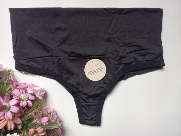 Tanga Cinta Modeladora Fio Duplo Plus Size - Preta - Tamanho M (44 ...