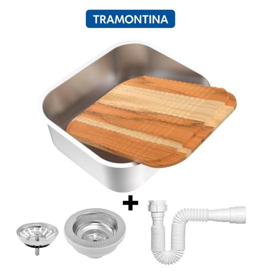 Tanque de Embutir Tramontina Compact 20 L em Aço Inox Acetinado 40x34 ...