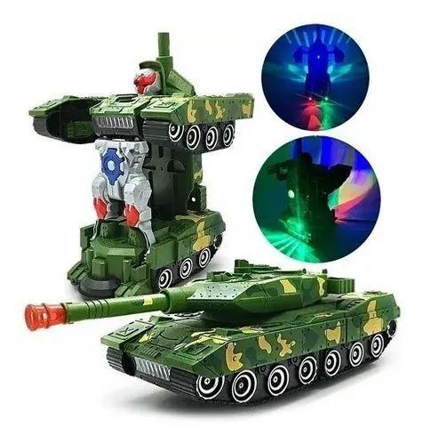 Tanque de guerra bate e volta transforme robo c/som e luz a pilha tk-1964 mohnish - TOY King ...