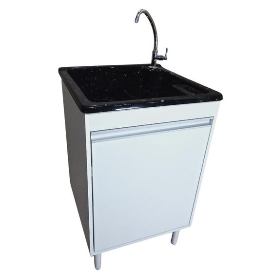 Tanque De Lavar Roupa Com Torneira De Bancada 40L + Gabinete - EJV ...