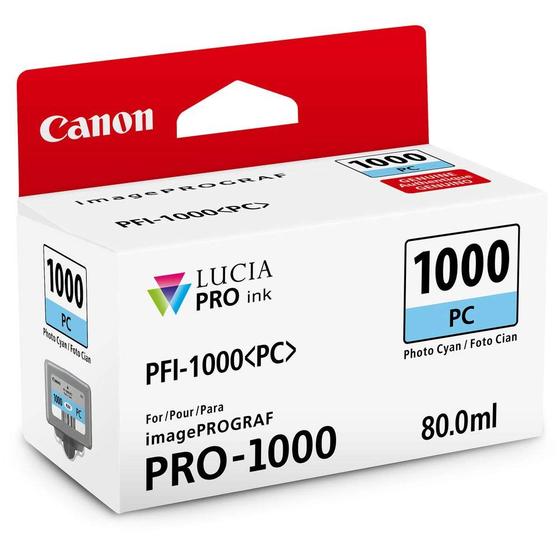 Tanque de tinta Canon CanonInk Lucia PRO PFI-1000 Foto Ciano 80mL - Cartucho de Tinta - Magazine ...