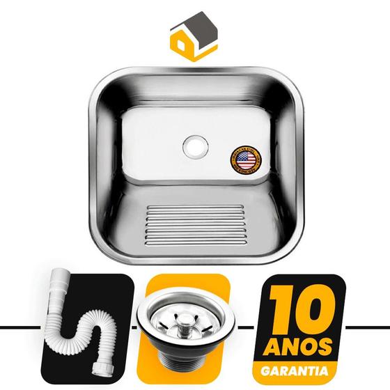 Tanque Inox 40X40 Pequeno 304 - Sobrepor-Embutir+Válv - American steel ...