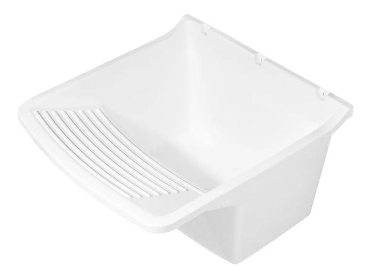 Tanque lava roupas plastico branco 47x48x35 20l 2612 reforçado herc ...