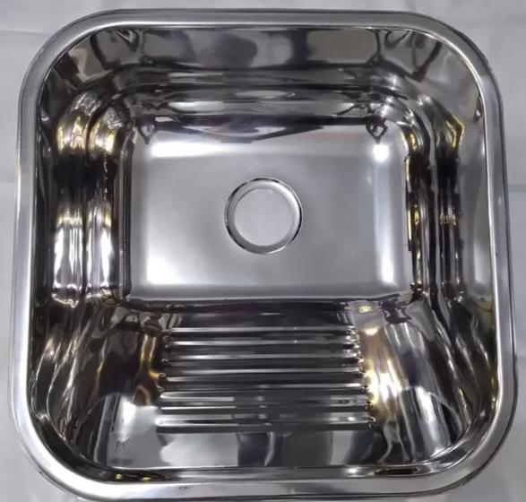 Tanque lavar roupa 40x40 inox 304 embutir sobrepor c válvula - Aço ...